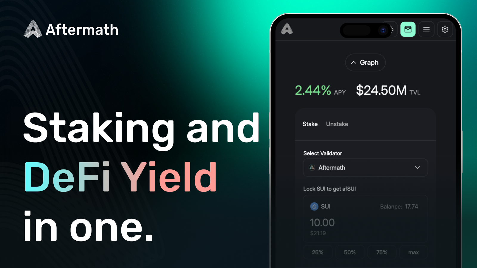Aftermath Finance | Secure Additional Yield by Staking SUI Coins